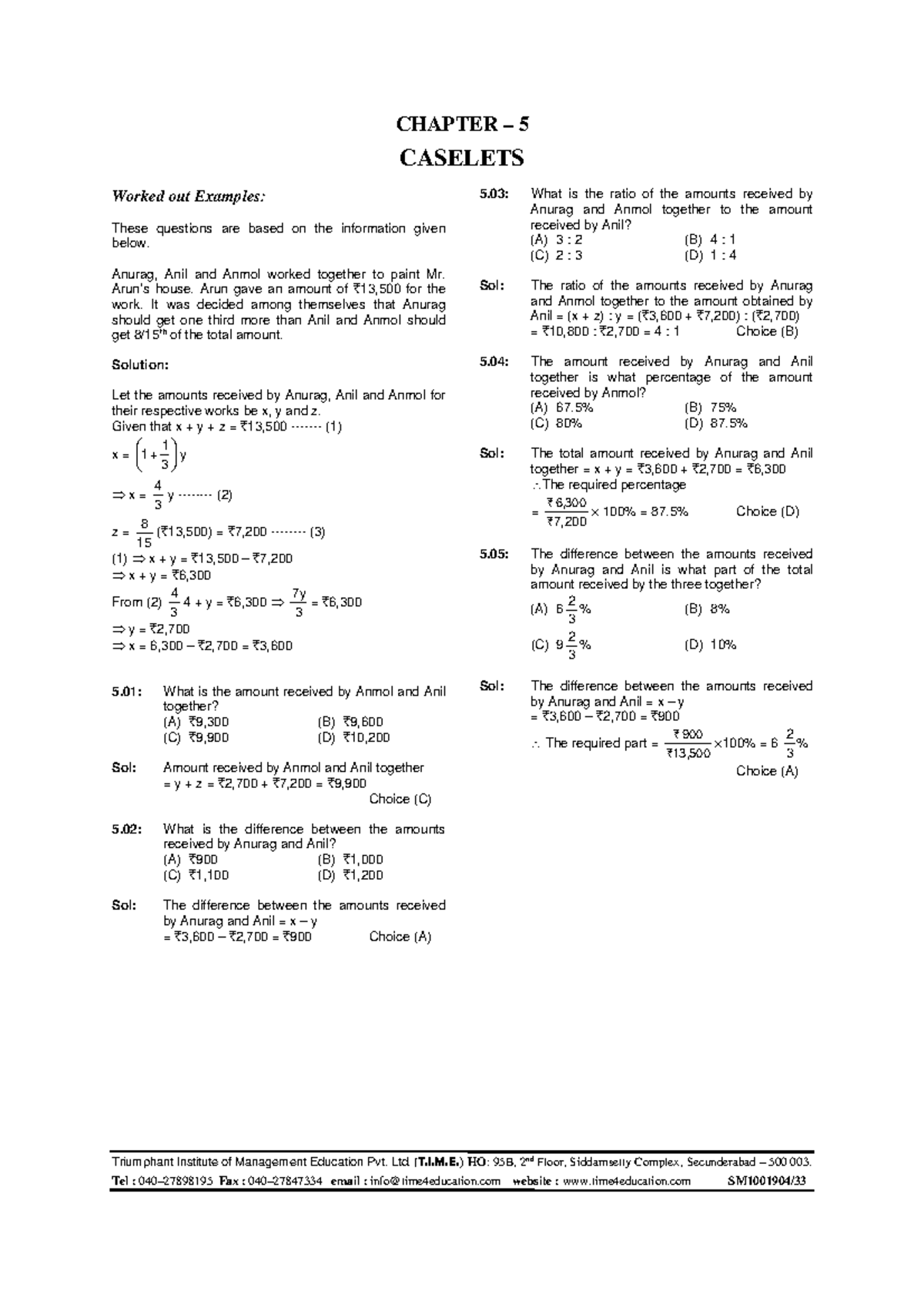 Chapter-5 Caselets - Mathematics,statistics and Gk - Triumphant ...