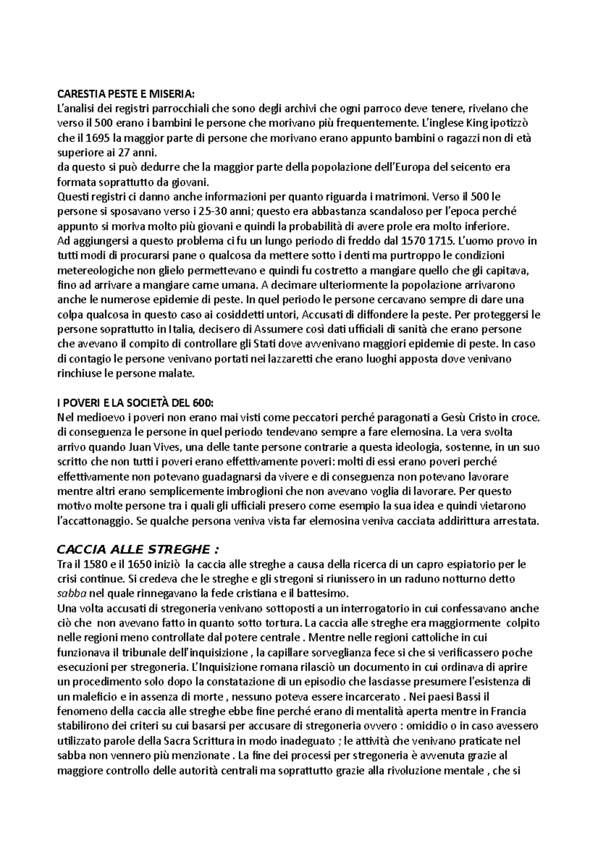 Carestia Peste E Miseria - CARESTIA PESTE E MISERIA: L’analisi dei ...