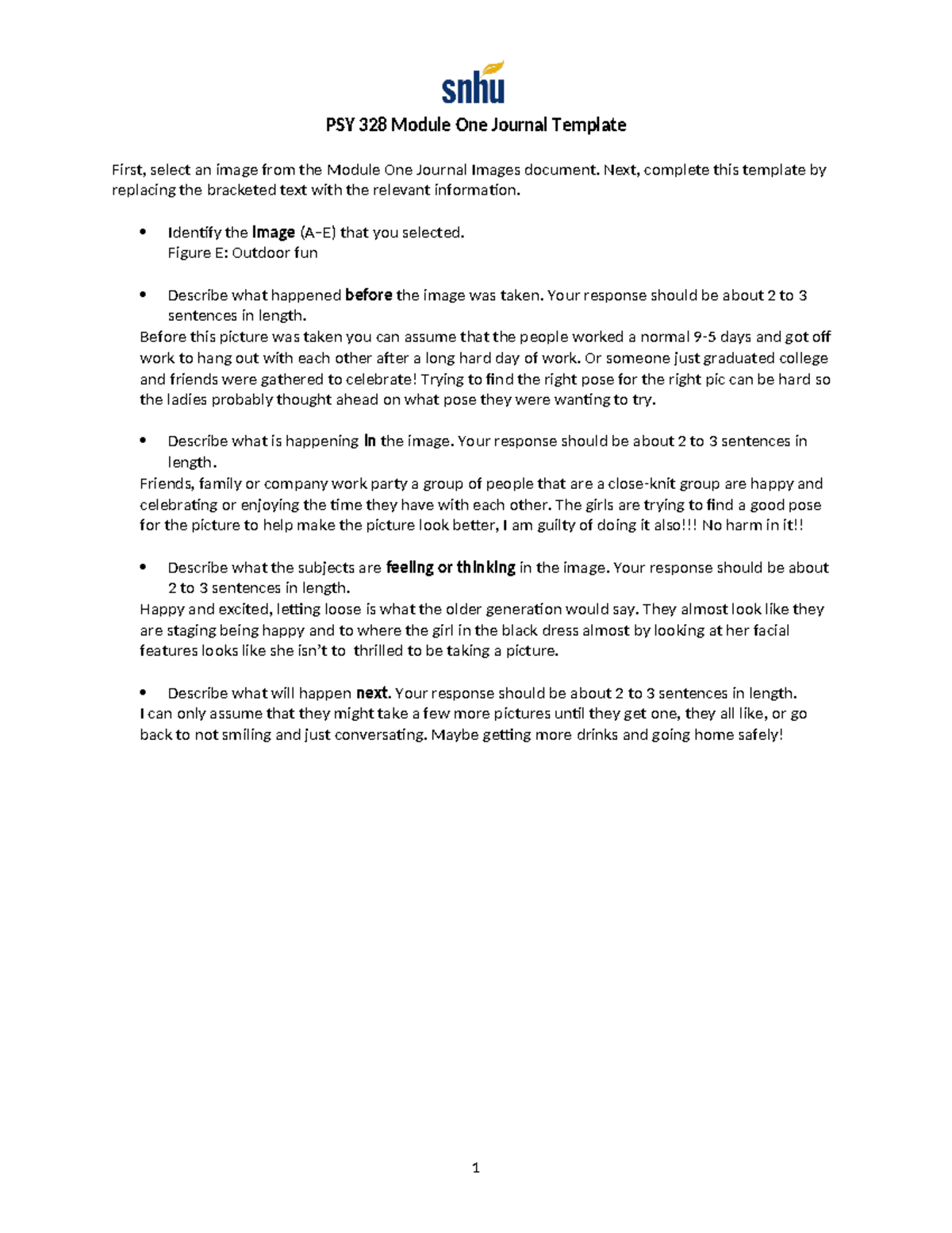 PSY 328 Module One Journal Template - PSY 328 Module One Journal ...