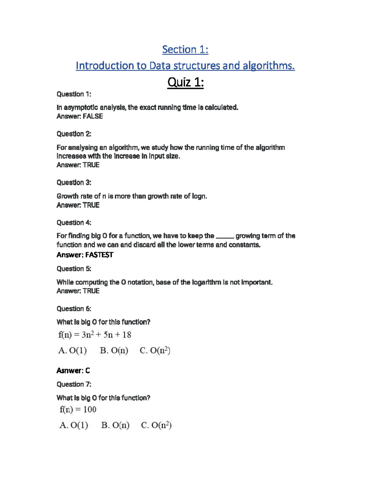 data structure(msq question) - data analysis - Studocu