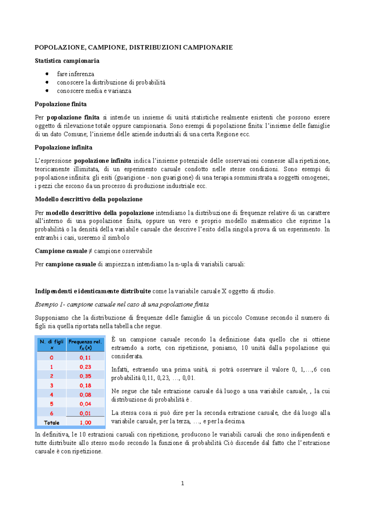 Statistica complementi CAP. 17 - POPOLAZIONE, CAMPIONE, DISTRIBUZIONI CAMPIONARIE Statistica ...