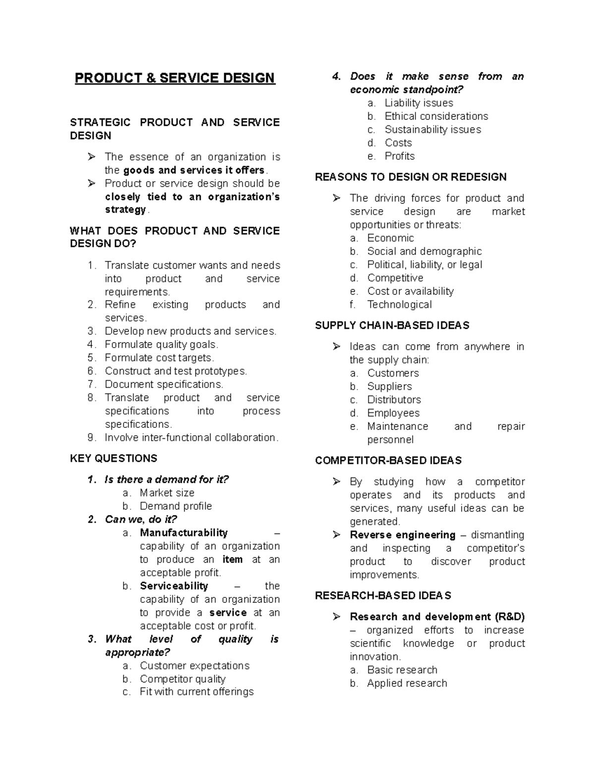 [BACN 01B] Product and Service Design - PRODUCT & SERVICE DESIGN ...