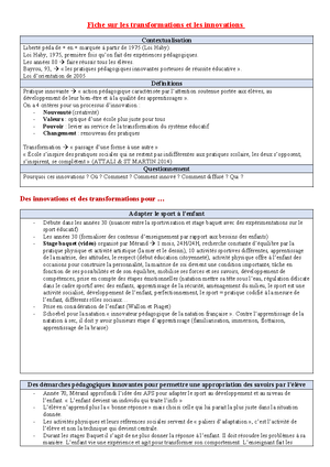 Fiche de Lecture - Sport scolaire - Fiche de Lecture Thème : Sport ...