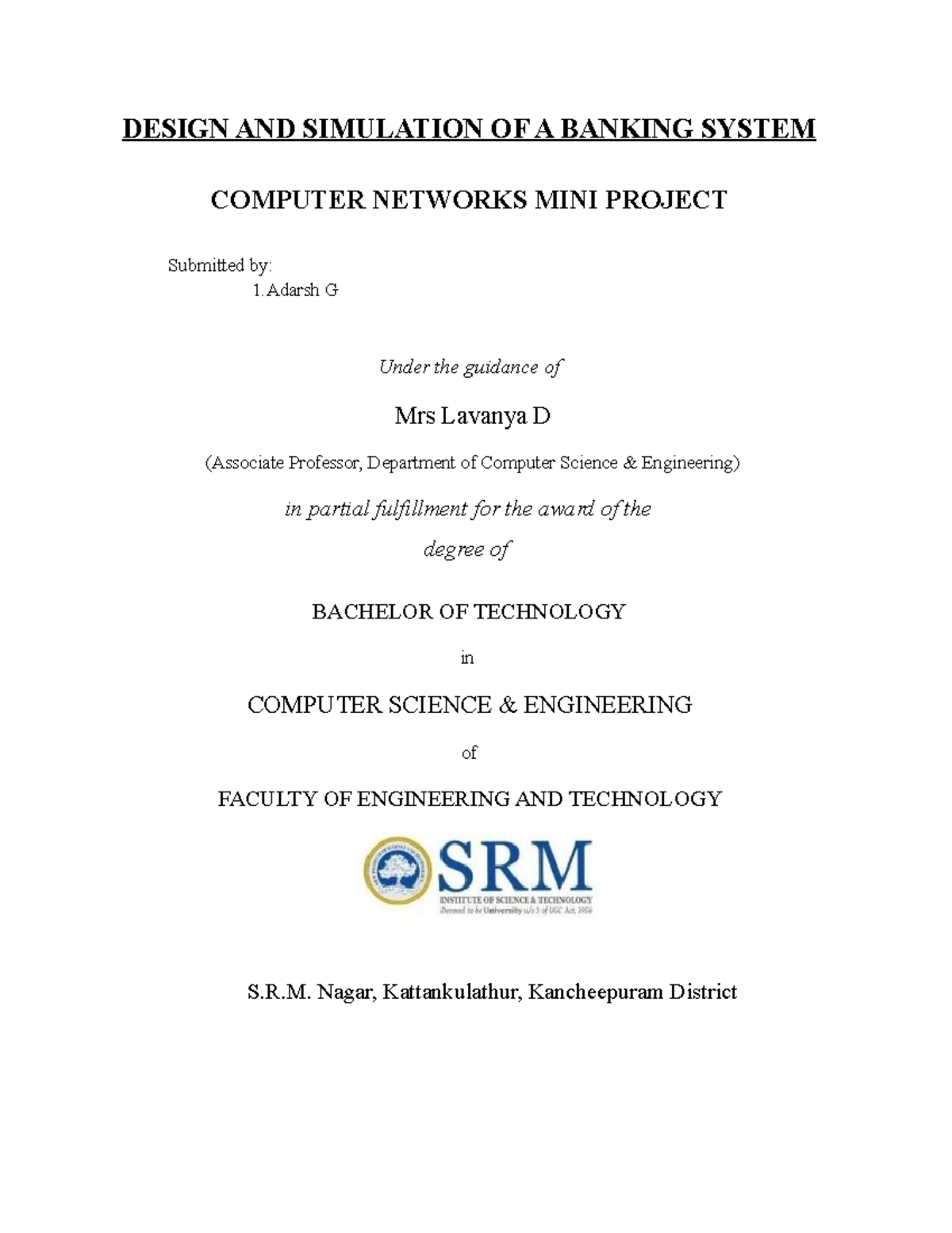 Design AND Simulation OF A Banking System (2) - DESIGN AND SIMULATION ...