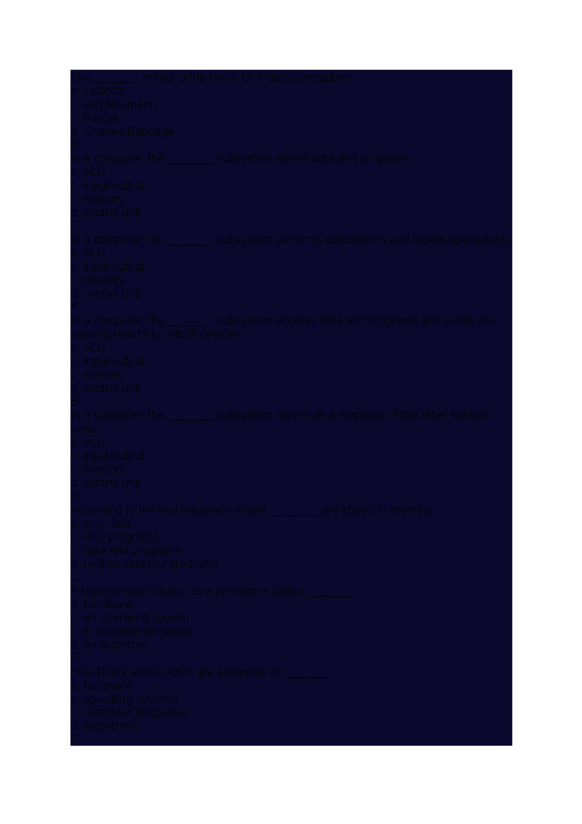 Csi104full - fdsfdsf - The _______ model is the basis for today's ...