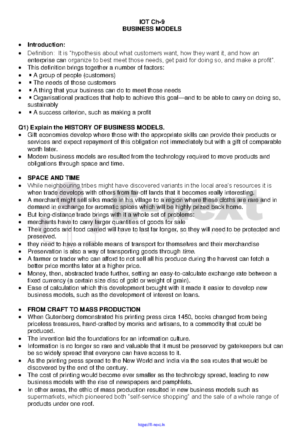 9-Business Models (E-next - IOT Ch- BUSINESS MODELS Introduction ...