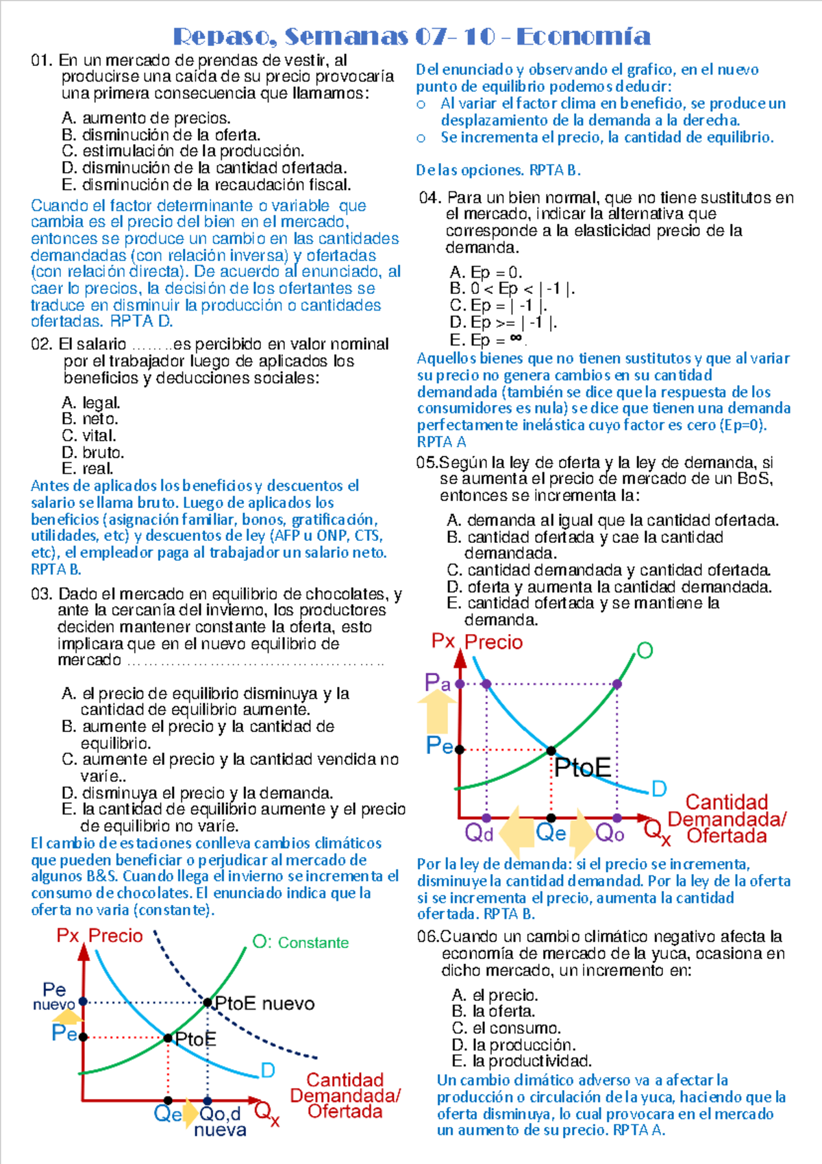 Repaso Sem 07- 10 - Solucionario - Warning: TT: undefined function: 32 01. En un mercado de ...
