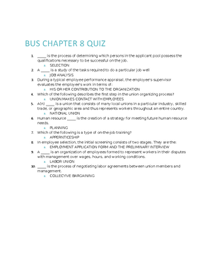 Chapter 5 Quiz - Quiz questions and answers - CHAPTER 5 QUIZ Andy Yocom ...
