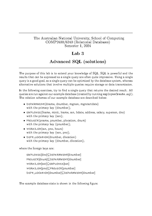 COMP2400 - ANU - Relational Databases - Studocu