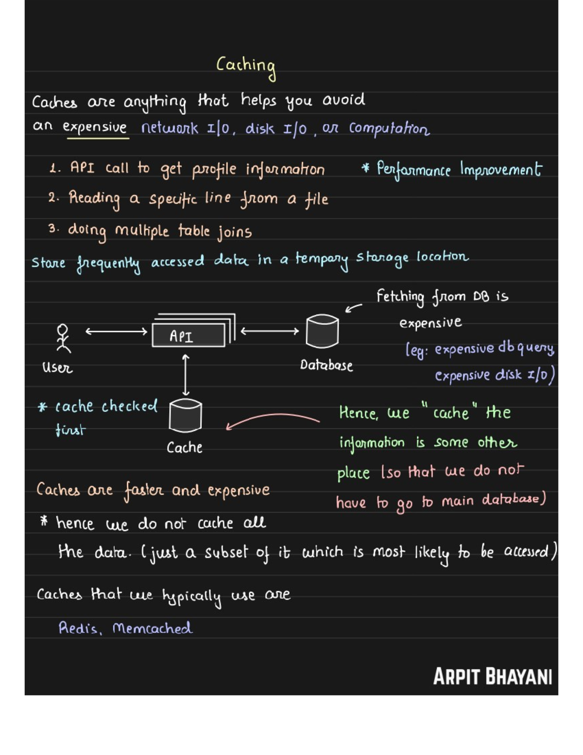 Caching - cacching - Caching Caches are anything that helps you avoid ...