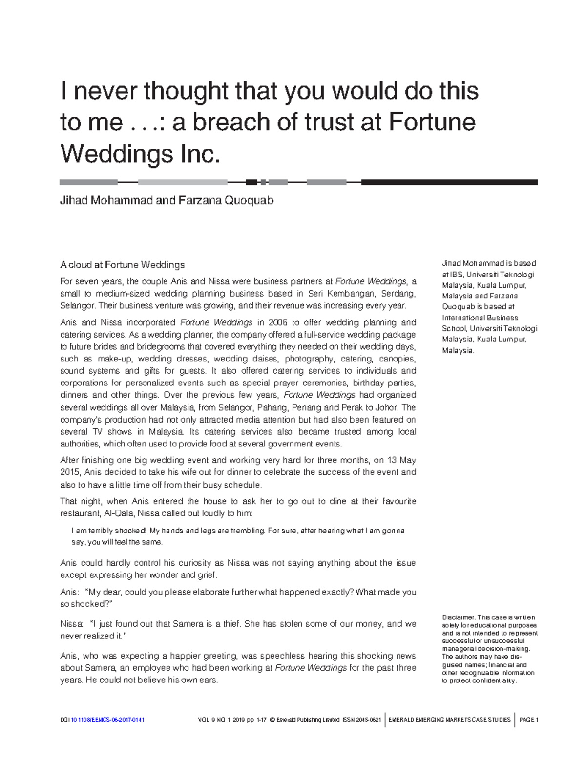 TC0 Fortune Wedding - I never thought that you would do this to me ...