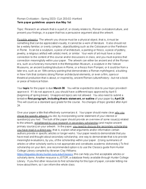 Roman Civilization 2 - Short paragraph about class textbook - The most ...