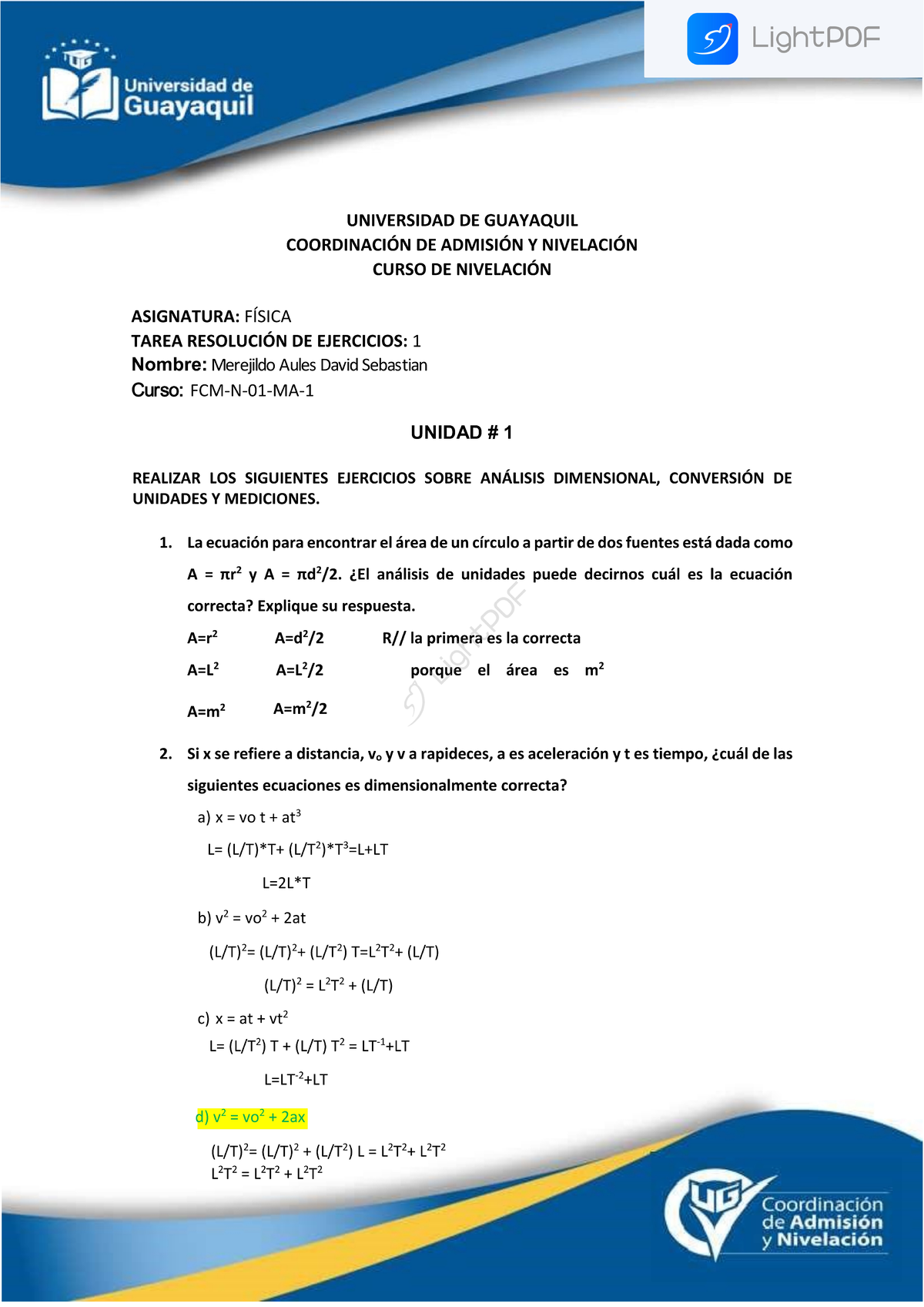 Tarea U1 - Clase 3-4 - S1 - posi - fisica - Studocu