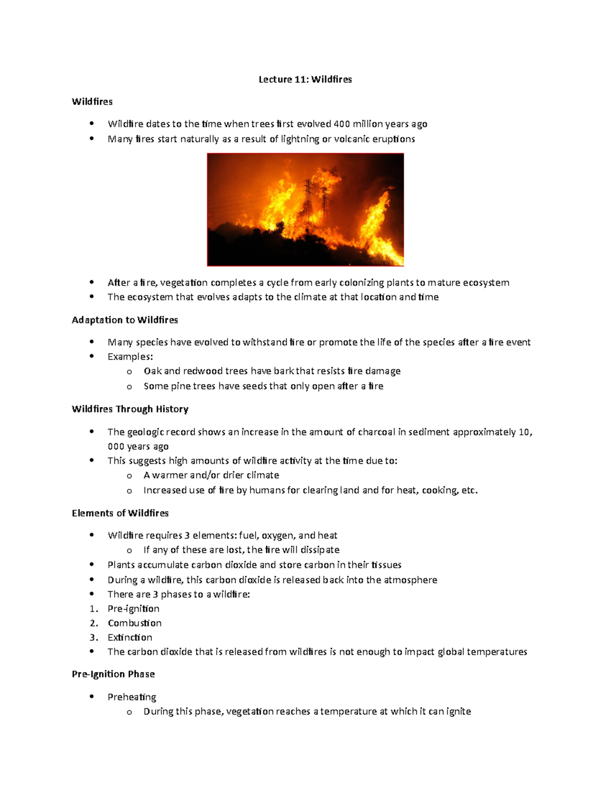 Lecture 11 Wildfires - Lecture 11: Wildfires Wildfires Wildfire dates ...