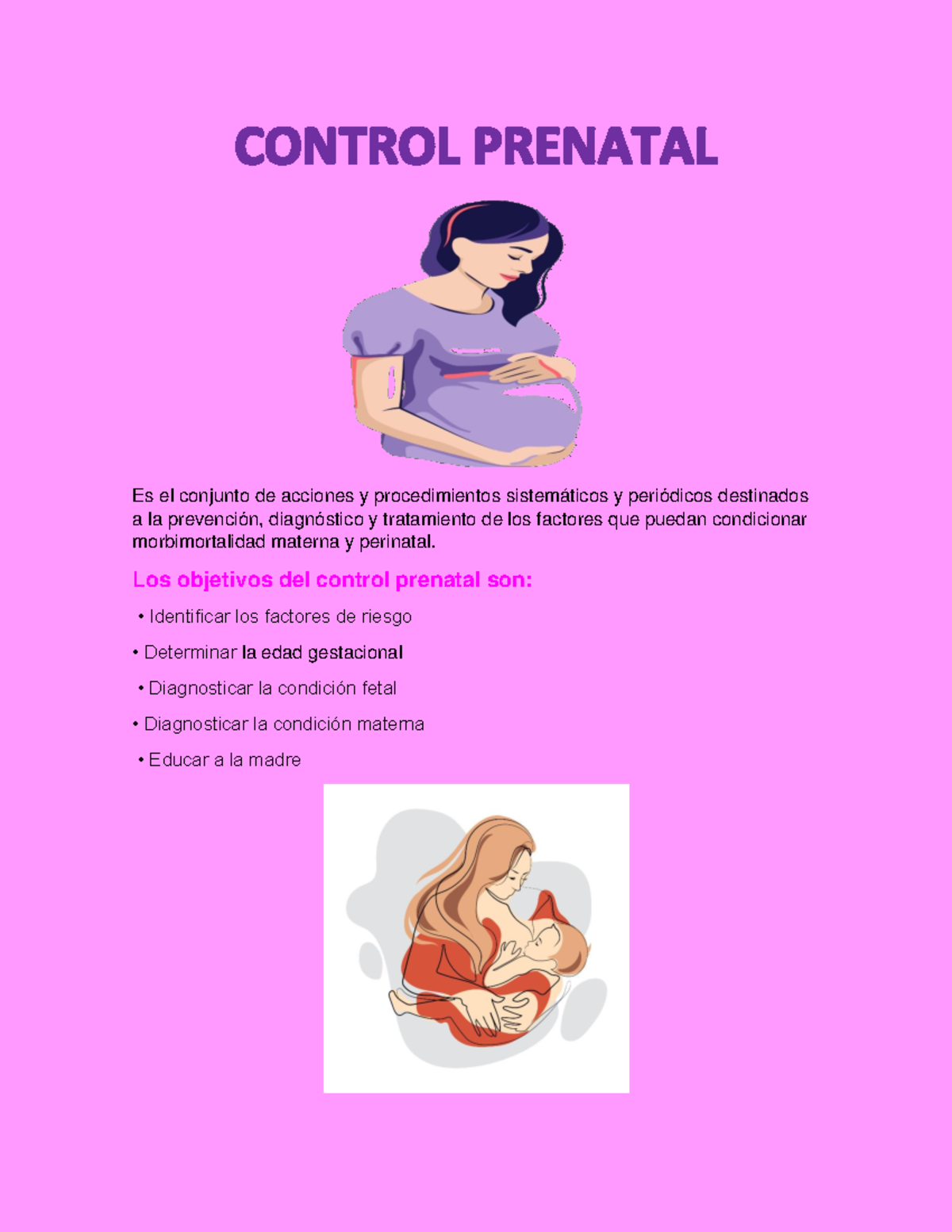Control Prenatal - tarea - Es el conjunto de acciones y procedimientos ...
