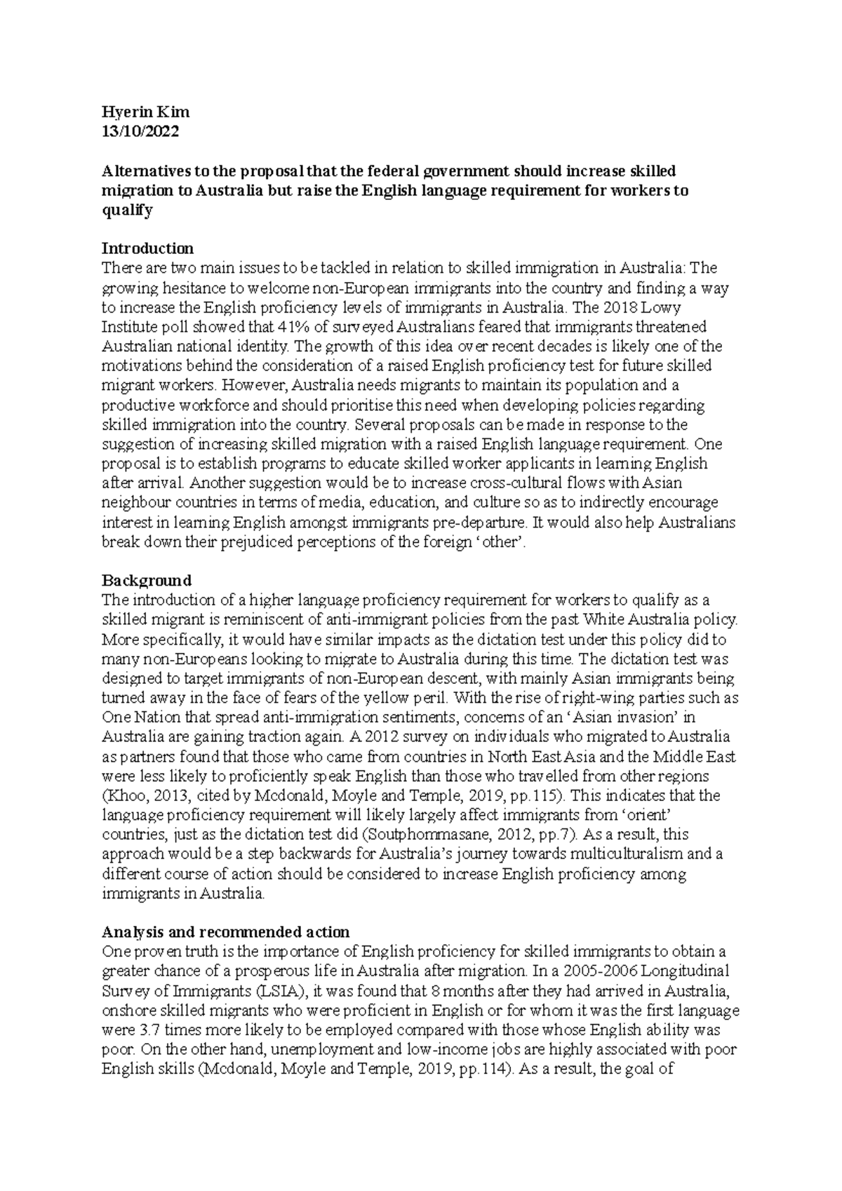 Briefing Paper Hyerin Kim 13 10 Alternatives To The Proposal That The Federal Government