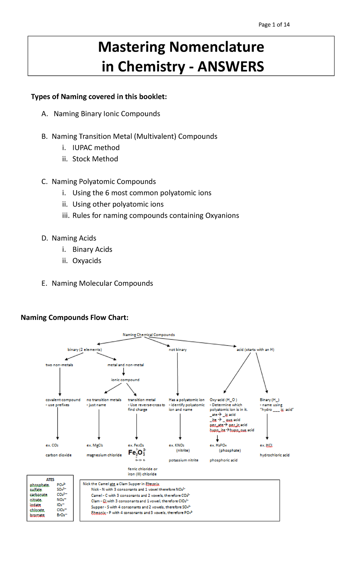 2.2.1 - Nomenclature Package - Answers - Mastering Nomenclature in ...