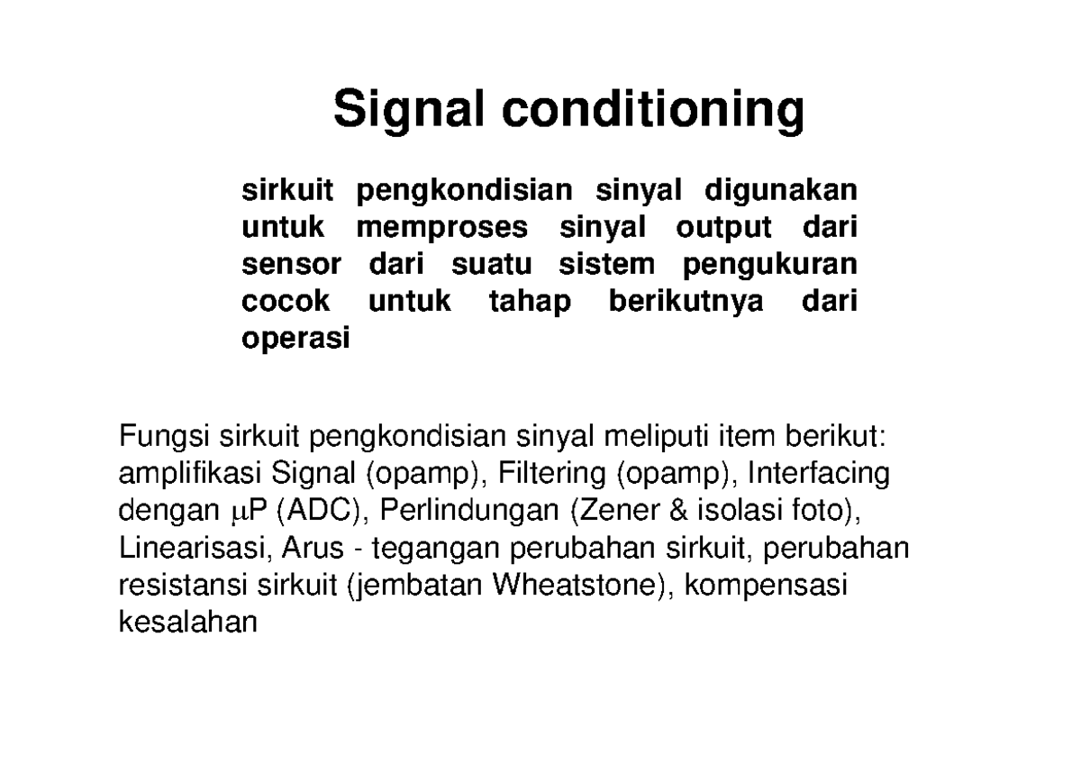 Makalah Signal Conditioning - Signal conditioning sirkuit pengkondisian ...
