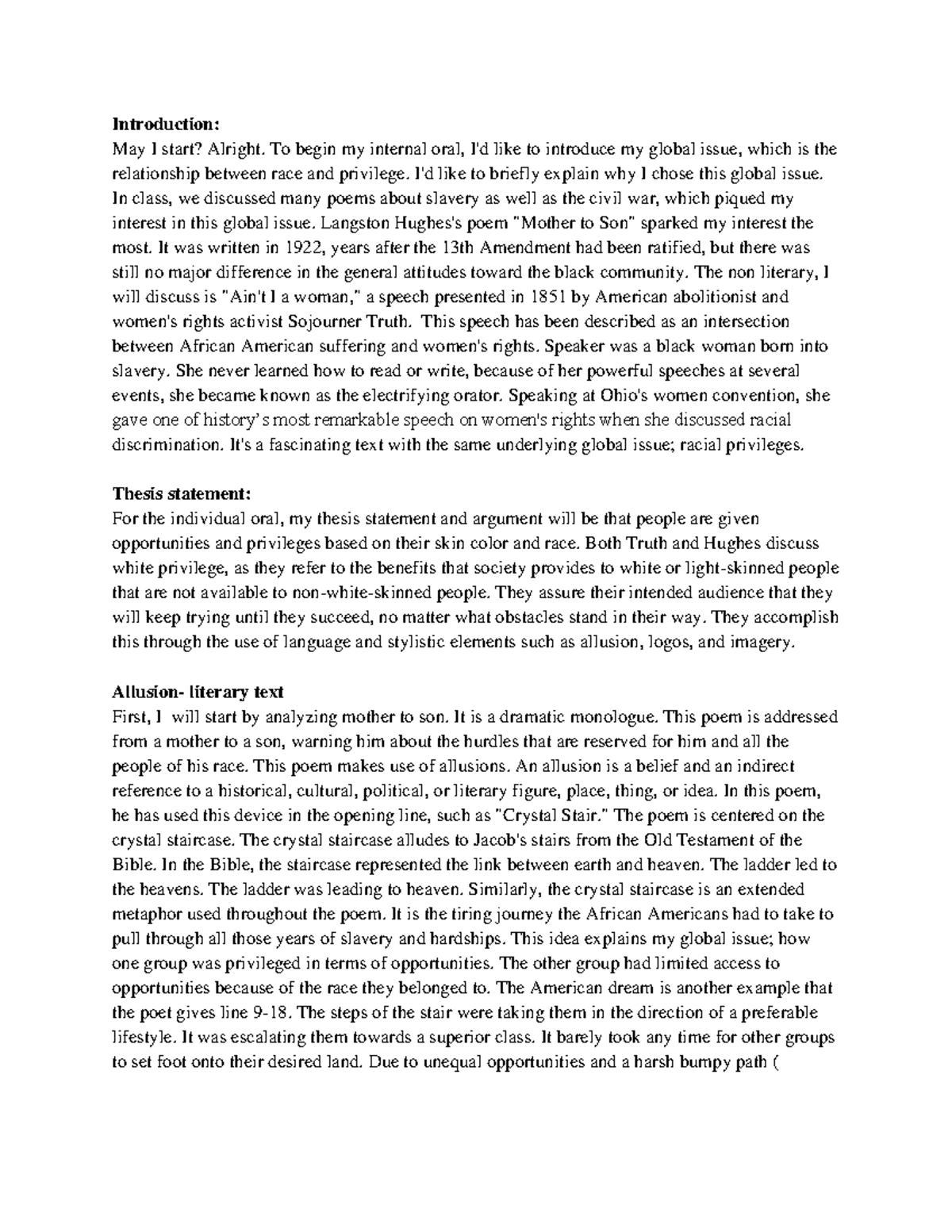 Transcript of IO - Introduction: May I start? Alright. To begin my ...