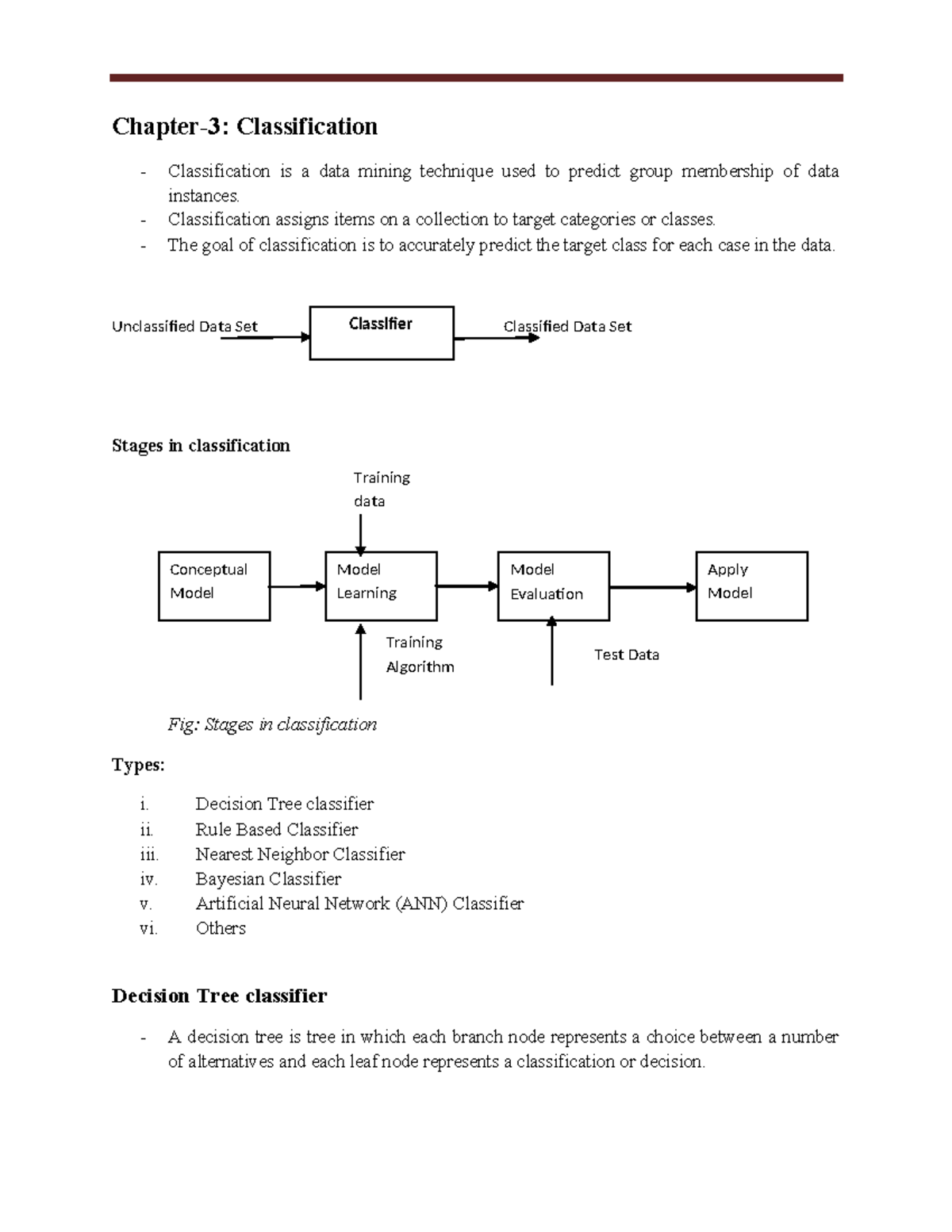 DM & ML-UNIT-3- Classification - Classifier Chapter-3: Classification ...