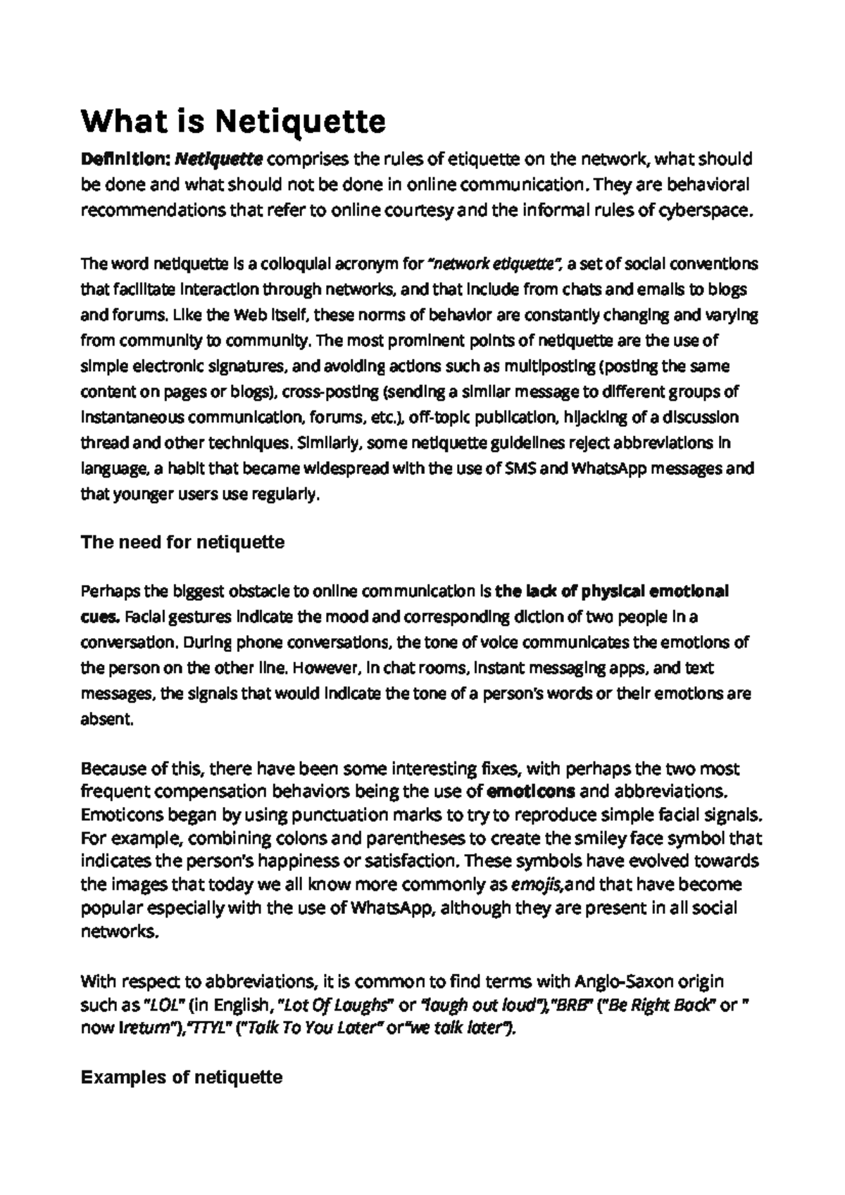 Netiquette - appunti - What is Netiquette Definition: Netiquette ...