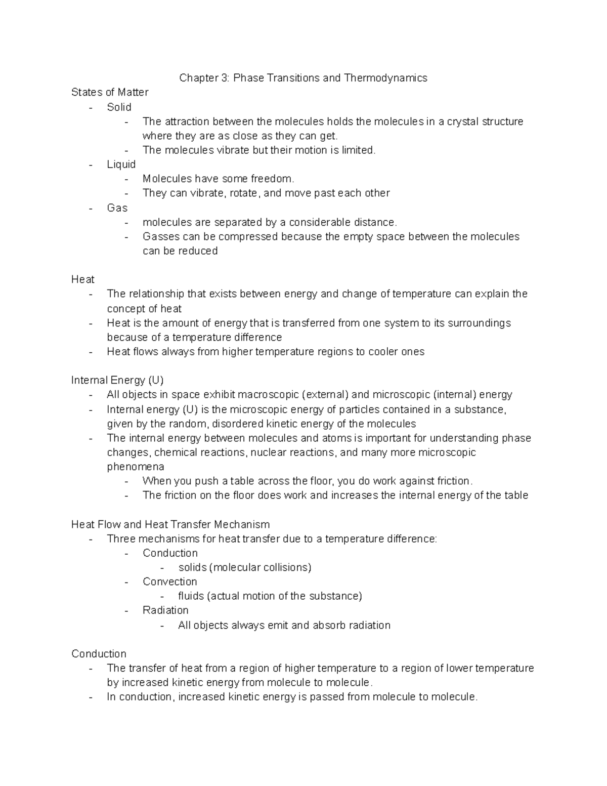 Chapter 3 Phase Transitions and Thermodynamics - Chapter 3: Phase ...