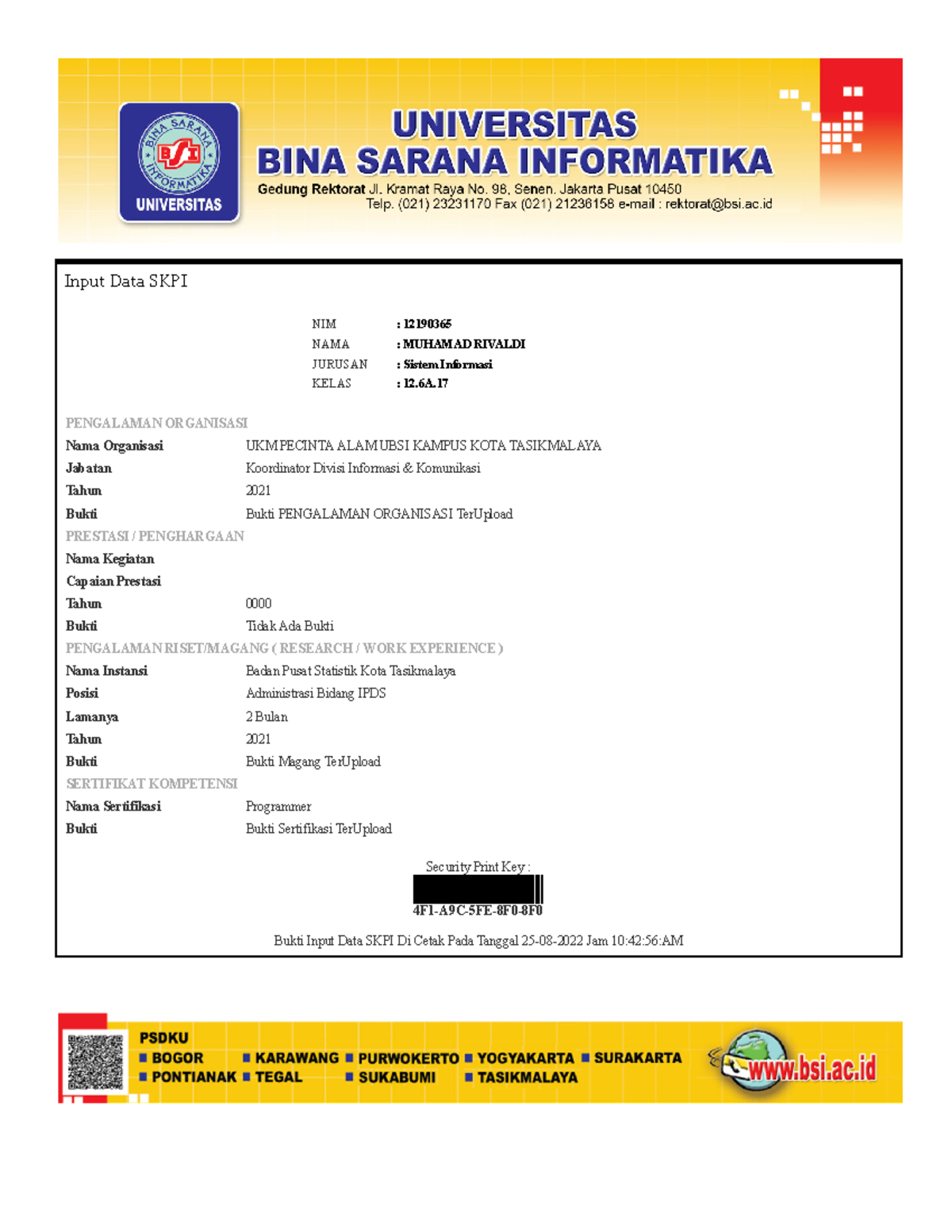 Bukti Upload SKPI - Input Data SKPI NIM : 12190365 NAMA : MUHAMAD ...