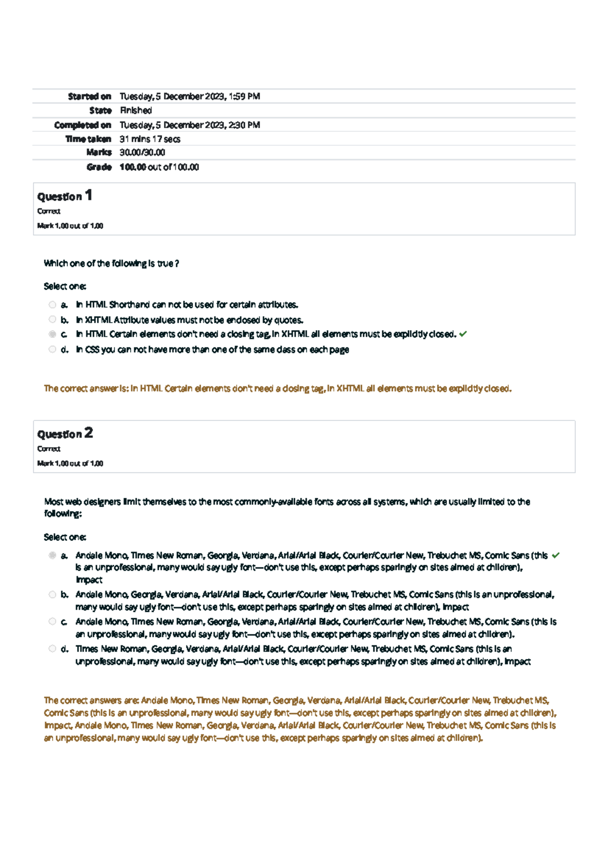 Graded Quiz Unit 3 - Started on Tuesday, 5 December 2023, 1:59 PM State ...
