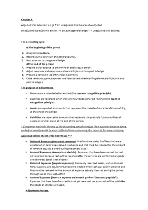 Chapter 1 - class notes - Chapter Accounting system: Consists of ...