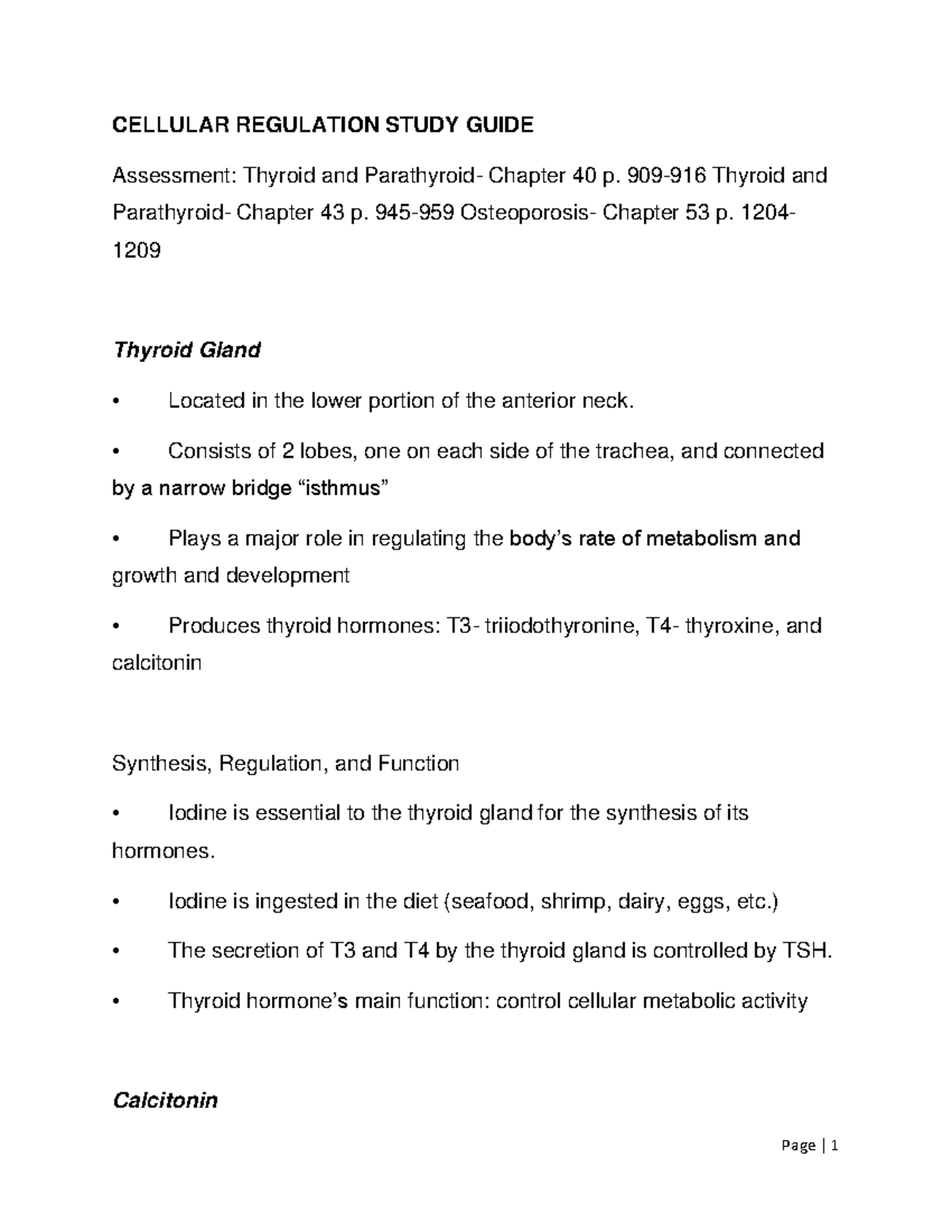 Cellular Regulation Study Guide - CELLULAR REGULATION STUDY GUIDE ...