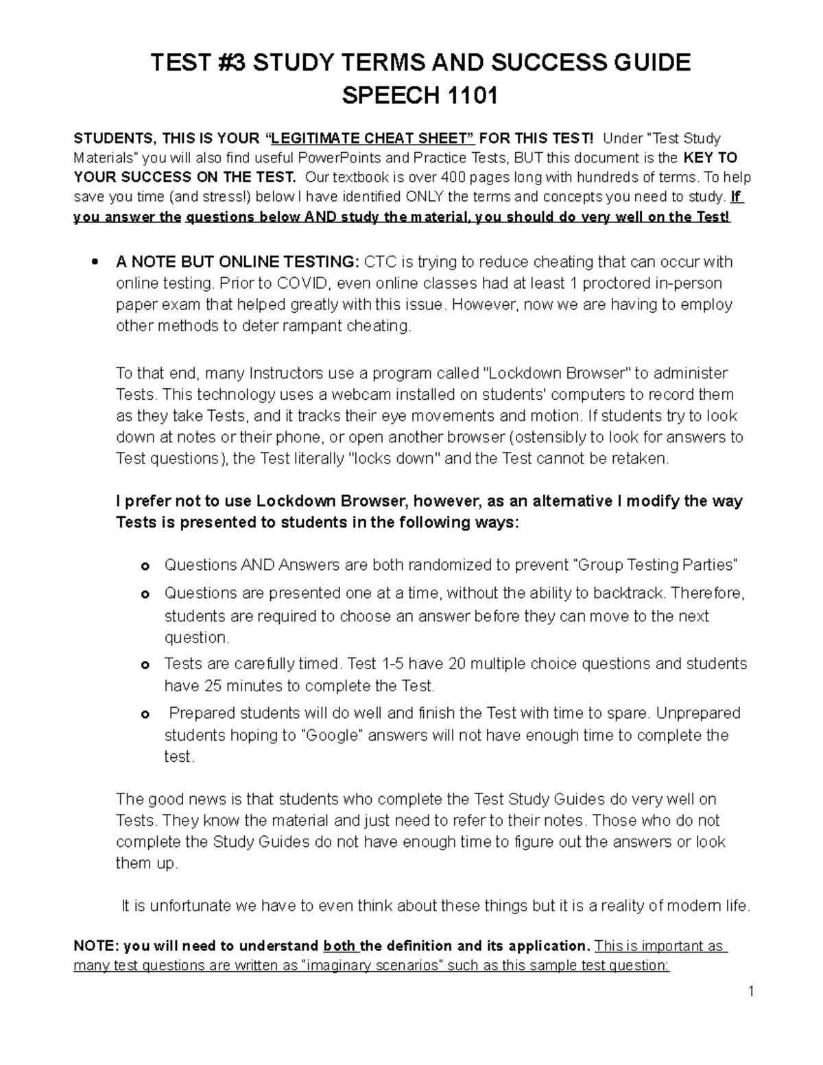 TEST 3 Study Terms AND Success Guide - TEST #3 STUDY TERMS AND SUCCESS ...