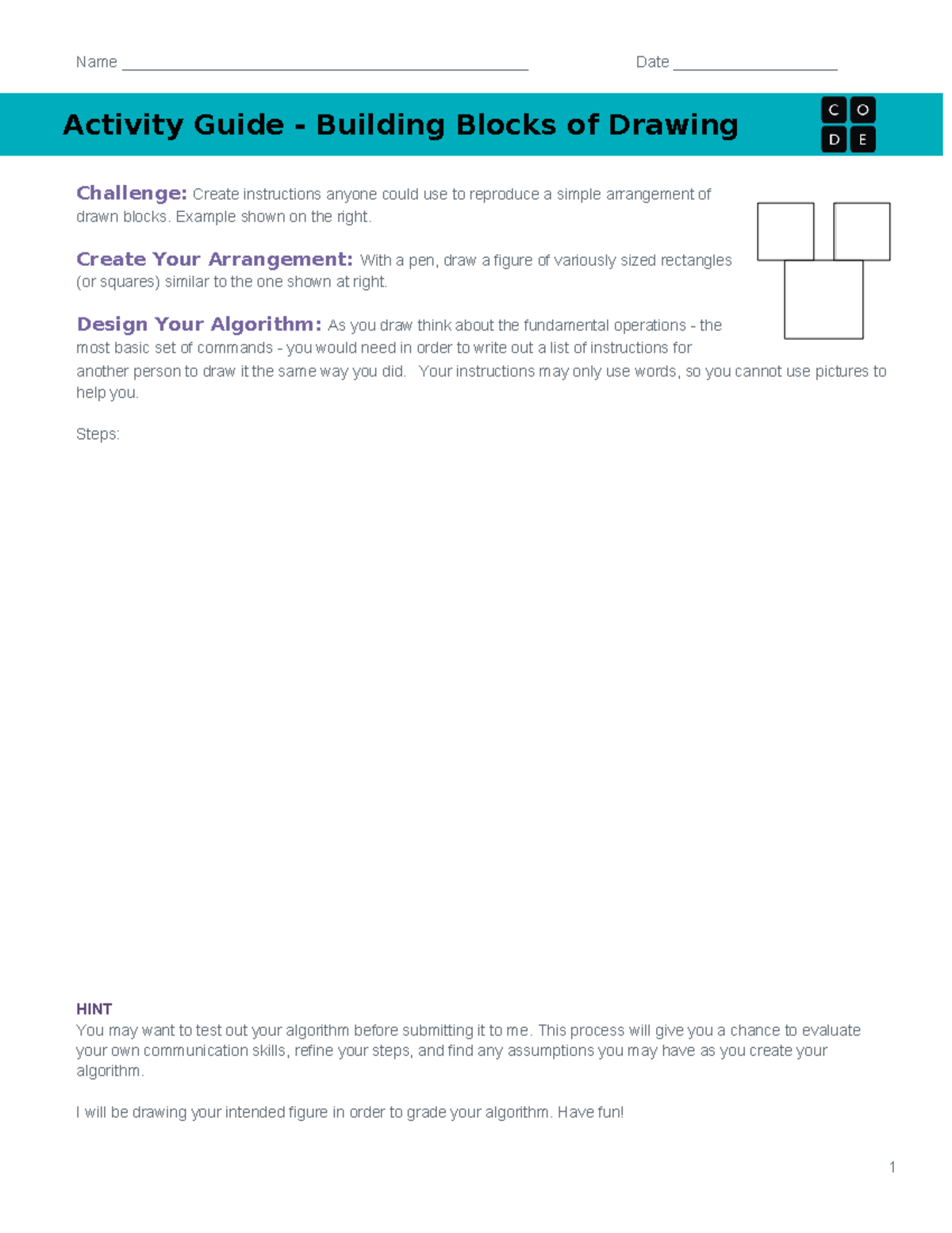 Module 3 - Building Blocks of Drawing - Name