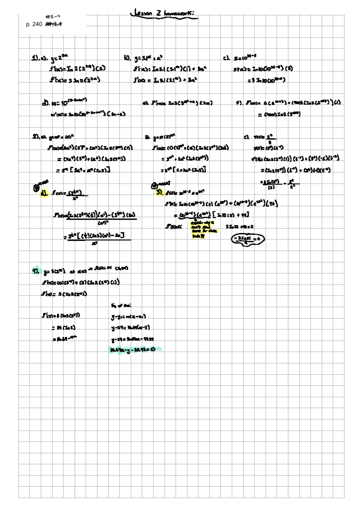 Lesson 2 homework - jey - Math 1Ls3 - Studocu