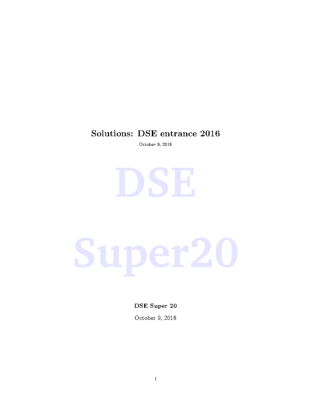 DSE Past Year 2016 - dse question paper 2016 - DSE Super Solutions: DSE entrance - October 9 ...