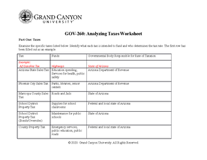 GOV 260 0500 Arizona Constitution and Government 8 Question Test SLB ...