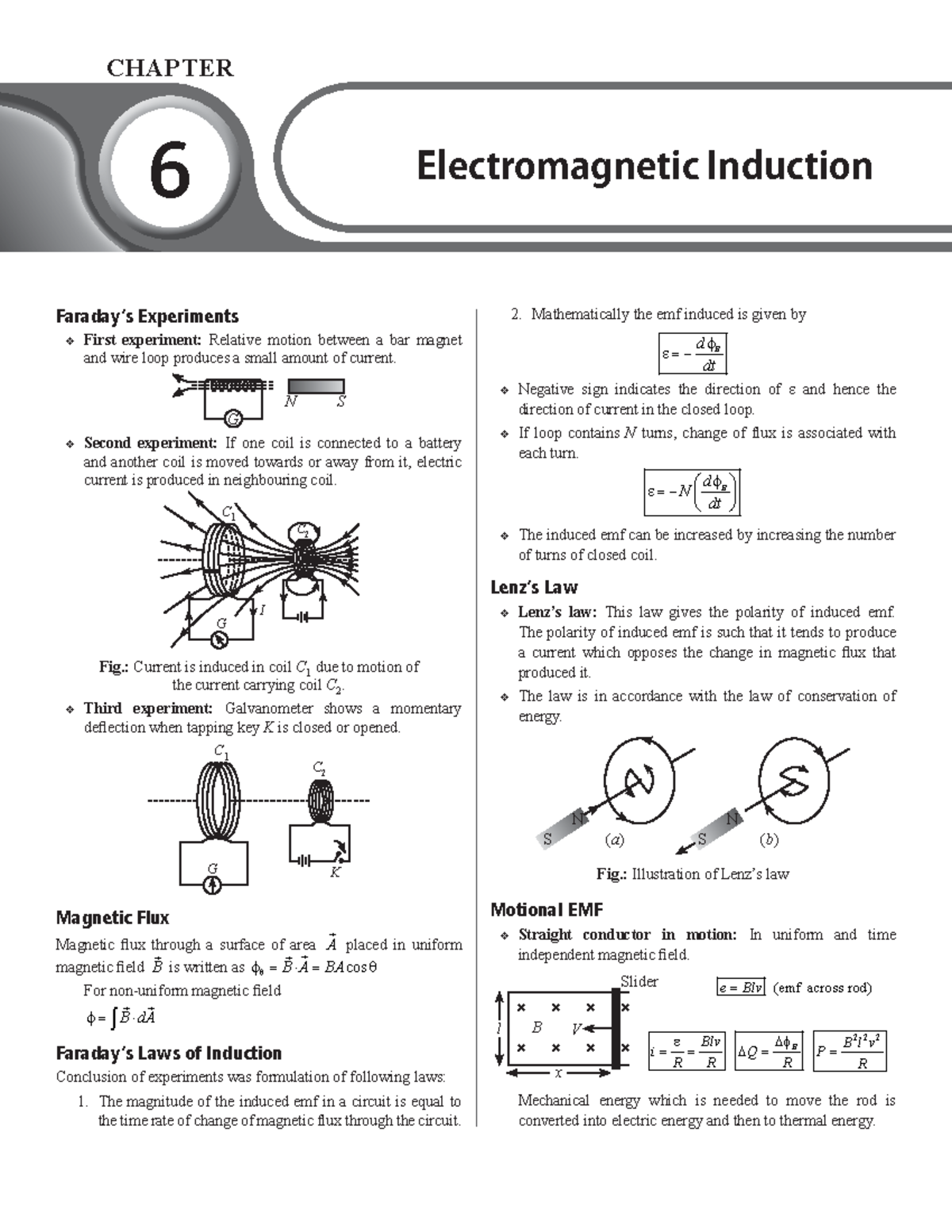 06 Electromagnetic Induction - CHAPTER 6 Electromagnetic Induction ...