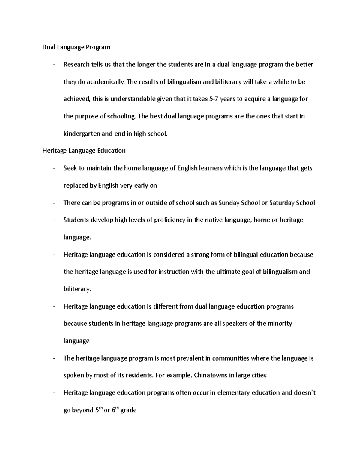 Strong Forms of bilingual education programs - Dual Language Program ...