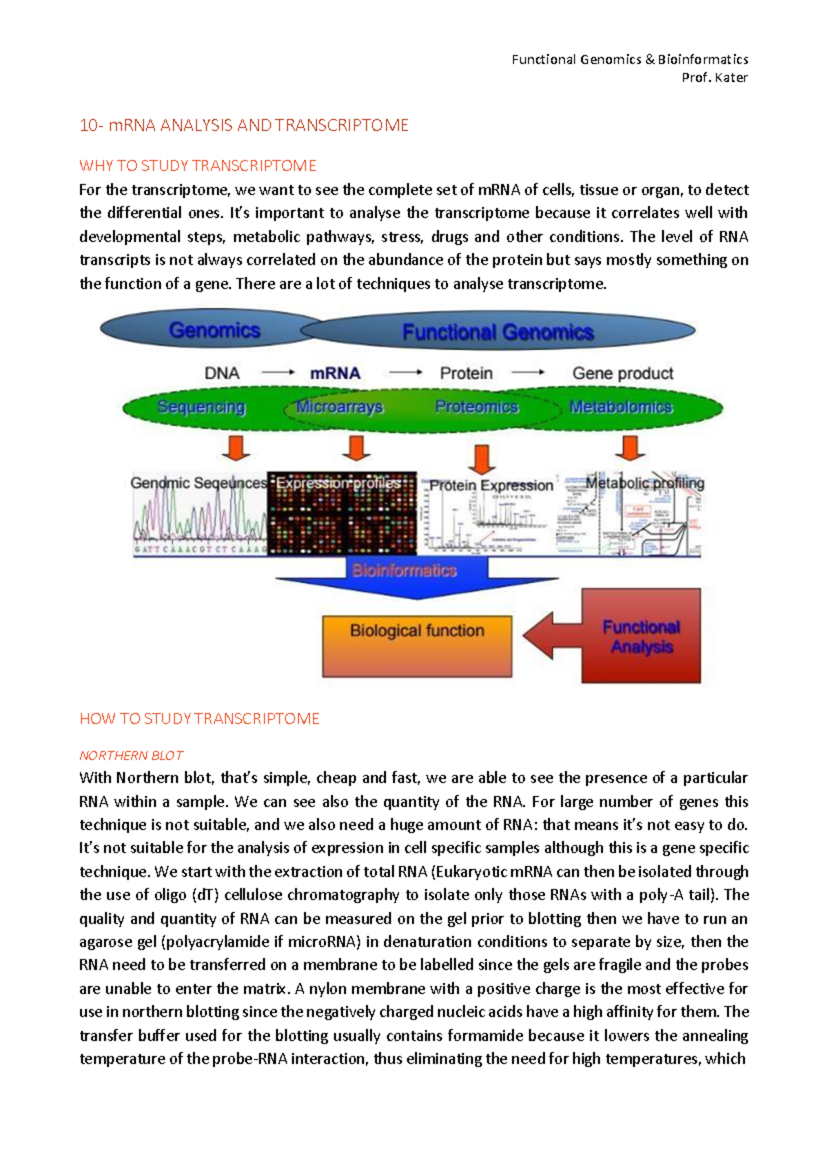 Functional Genomics-Karters transcriptomics - Prof. Kater 10- mRNA ...
