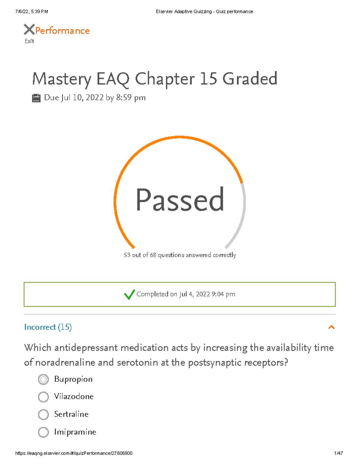 Week 5 psych chapter 15 eaq - Exit Performance Mastery EAQ Chapter 15 ...