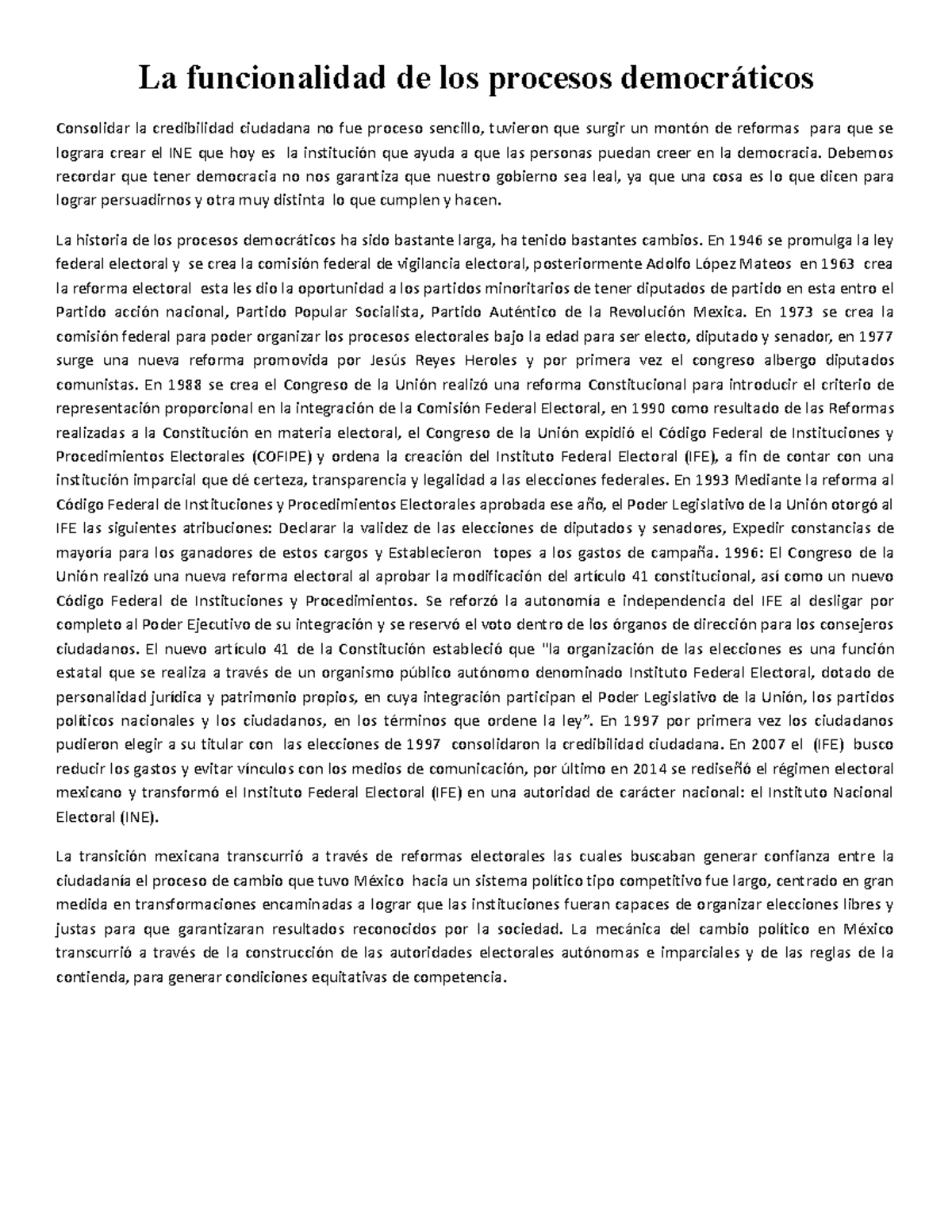 La funcionalidad de los procesos democráticos-Blanco Bravo Alexandra 3B ...
