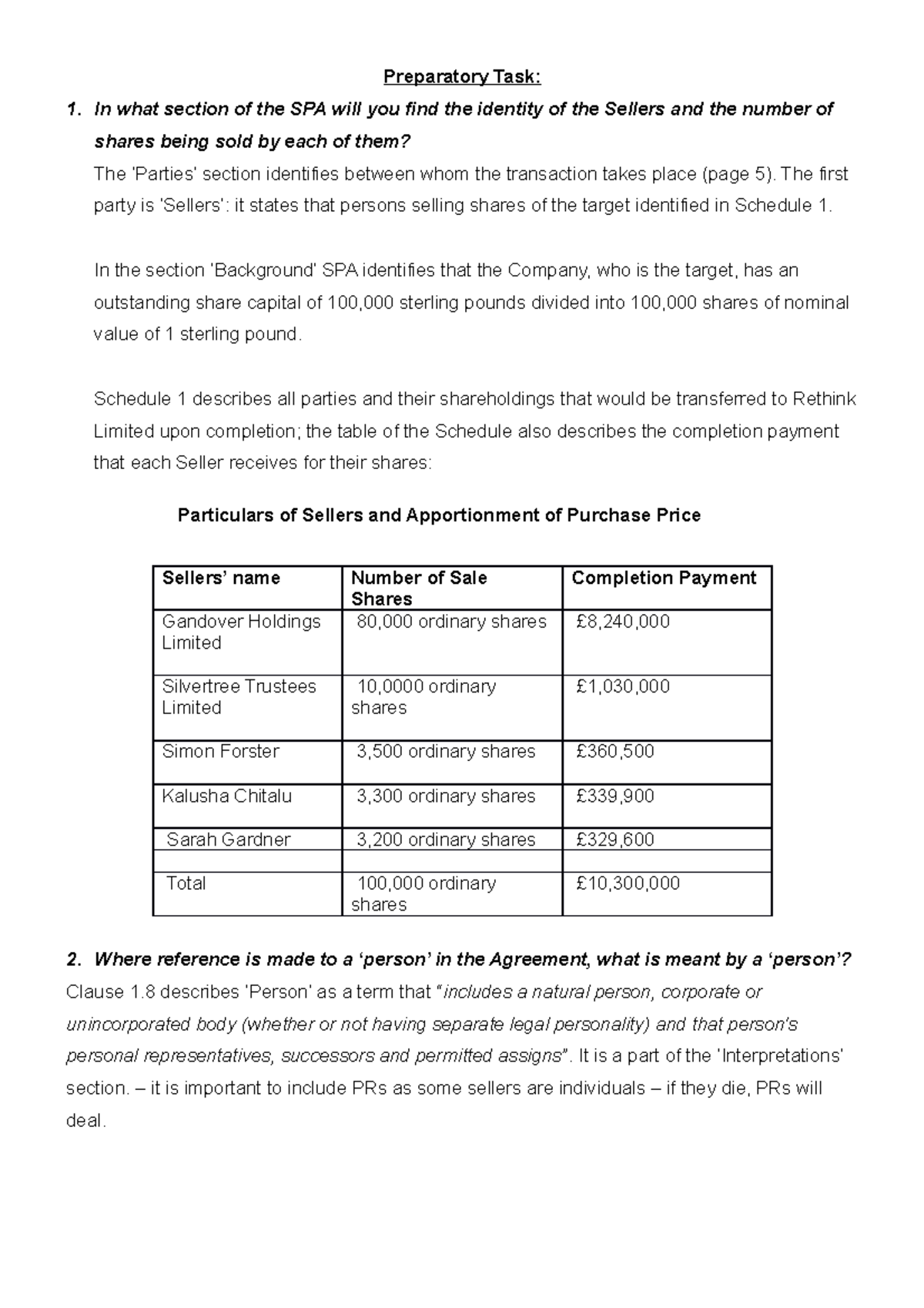 Preparatory Task - Tasks - Studocu