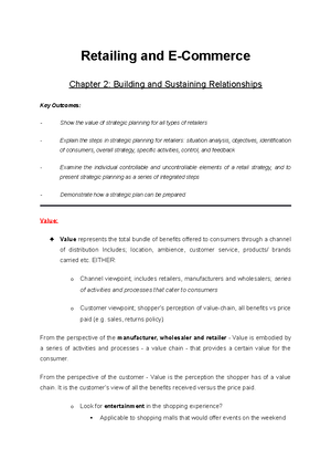 Chapter 3- Strategic Planning in Retailing - Retailing and E-Commerce Chapter 3: Strategic ...