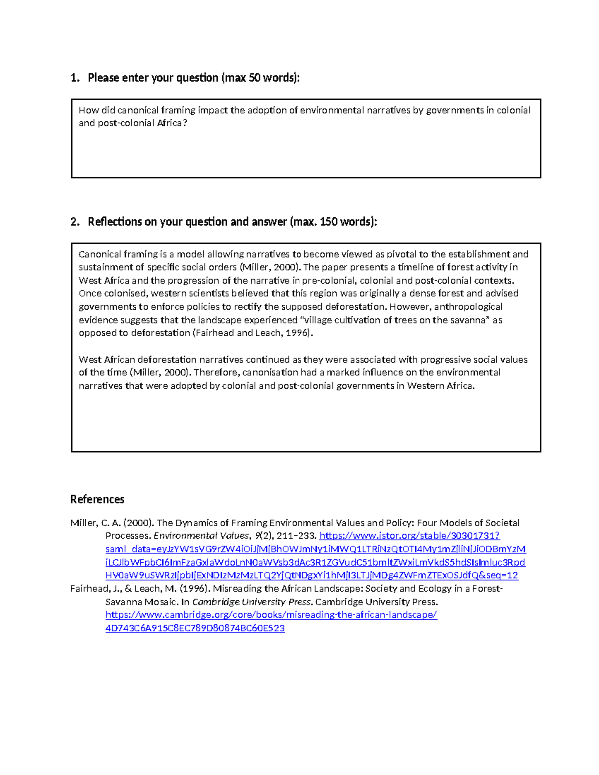 Tutorial Reflection Week 3 - 1. Please enter your question (max 50 ...
