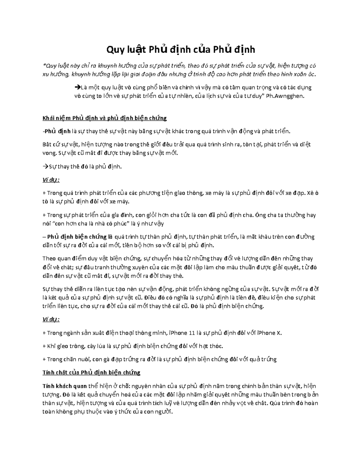 Quy luật Phủ định của Phủ định - Quy lu ật Ph ủ đ nh cị ủa Ph ủ đ nhị *Quy lu ật này ch ra ...