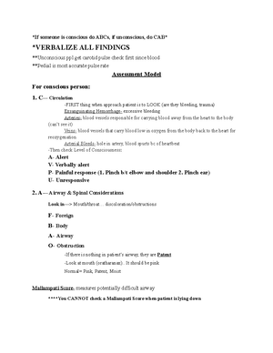 EMT Notes Chapt 9 - Chpt 9 Patient Assessment The assessment process is ...