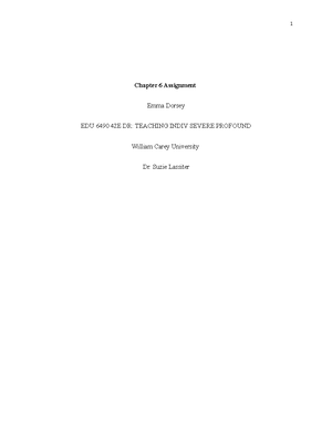 EDU 666 Chap 5 Assg - graded A - Chap 5 Assg Emma Dorsey EDU 6490 42E ...
