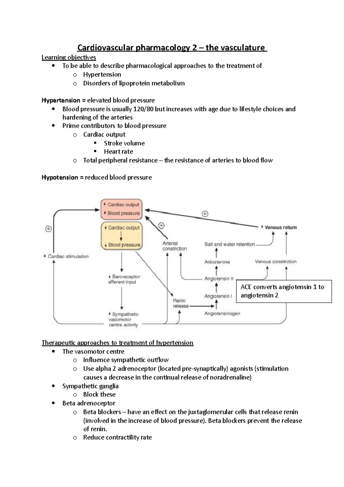 Cardiovascular pharmacology 2 - Lt 12 - Cardiovascular pharmacology 2 ...