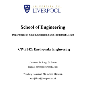 Lecture 5 - CIVE 342 - CIVE Earthquake Engineering Dr Luigi Di Sarno ...