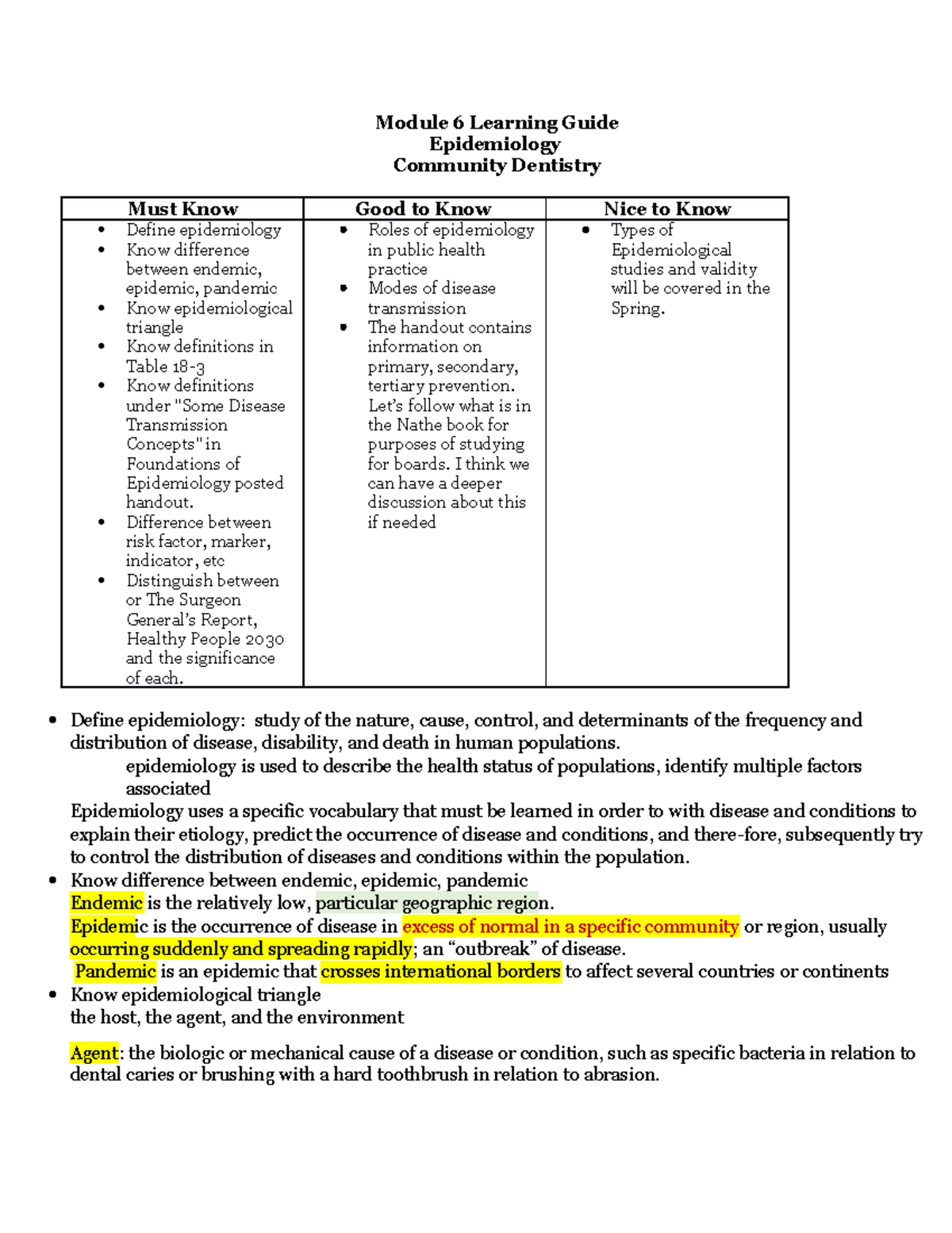 Epidemology chapter 18 &19 - Module 6 Learning Guide Epidemiology ...