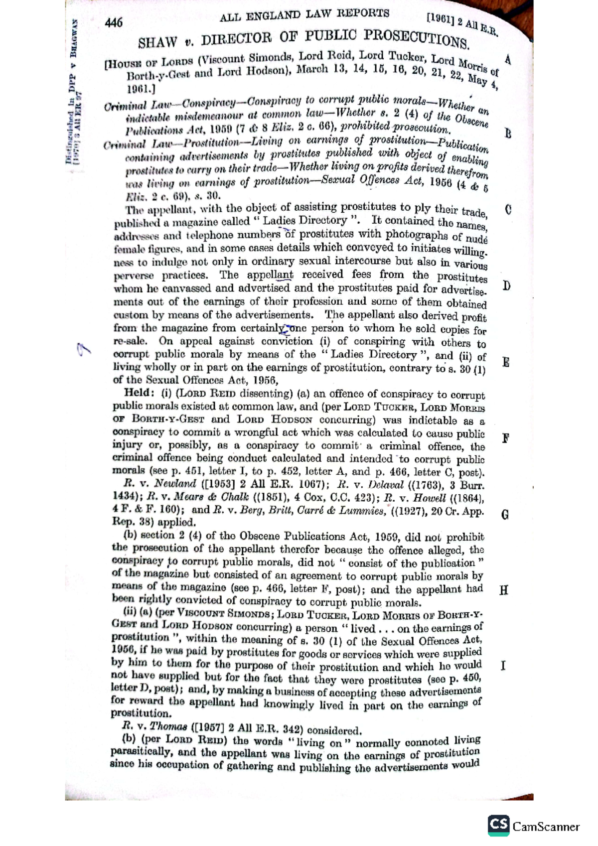 Shaw vs D.P.P (1961)2 ALL. E - crmiminal law - Studocu